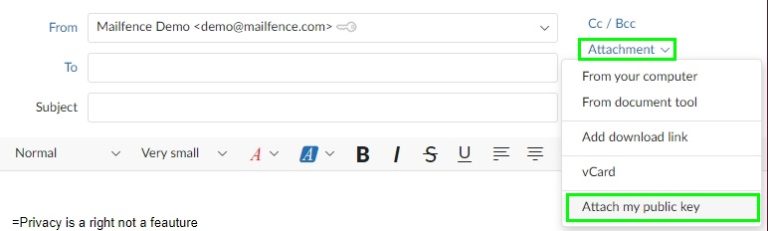 How to send your OpenPGP public key by email? - Mailfence Support